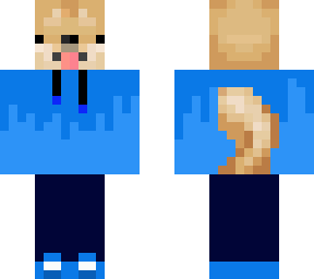 Neon Blue Doge | Minecraft Skin