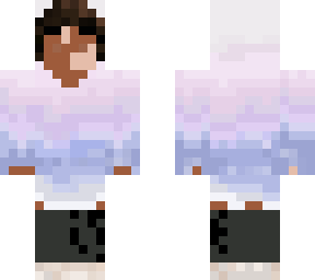 bi pride sweater girl red dyed hair vitiligo | Minecraft Skin