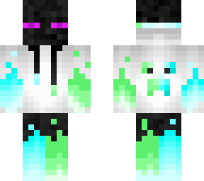 Enderman De Fuego Verde y Azul | Minecraft Skin