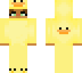 duck suit onesie cute green eyes brown chicken chick | Minecraft Skins