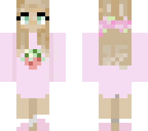 Kawaii Cute Pink Strawberry Minecraft Japan Skin | Minecraft Skin