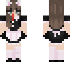 Maid cat costume w nose bleed | Minecraft Skin