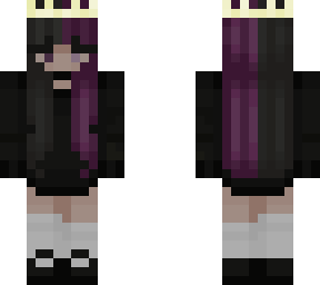 black and purple spacebuns with crown | Minecraft Skin