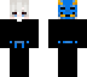samurai with blue oni mask | Minecraft Skin