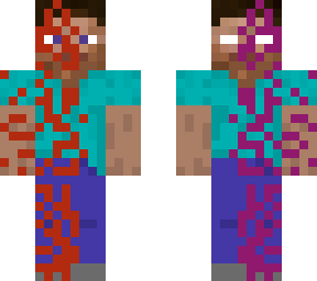 being erased half Herobrine half Steve | Minecraft Skin