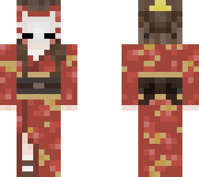 kitsune mask girl | Minecraft Skin