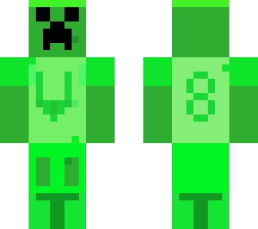 Athelete Creeper With letter v | Minecraft Skin