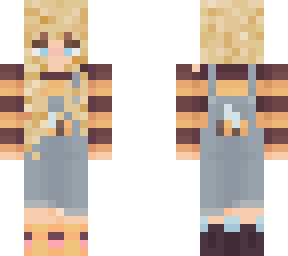 bee girl blonde hair overall cute minecraft | Minecraft Skins