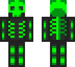 Green Neon Skeleton Minecraft Skins