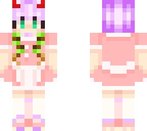 Pink maid dress scene girl | Minecraft Skin