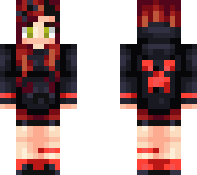 red gamer creeper girl | Minecraft Skin