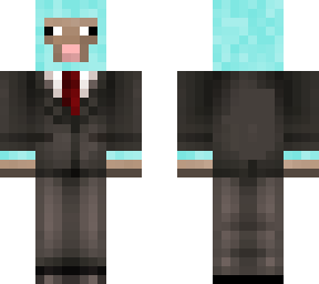 Light Cyan sheep in a suit | Minecraft Skin