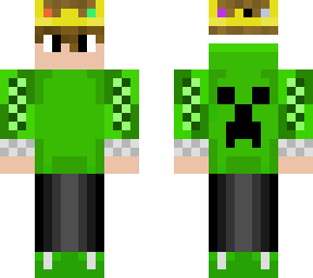 Minecraft with Creeper Hoodie with Crown | Minecraft Skin