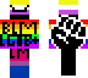 blm lgtbq+, pride flag, non binary flag, and bi flag | Minecraft Skin