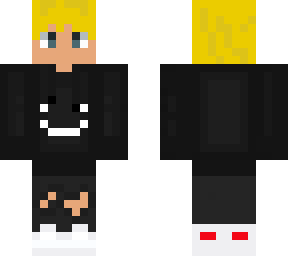 Dream merch boy black hoodie ft white | Minecraft Skin