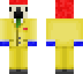 red parrot in suit | Minecraft Skins