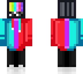 Red and Blue Tv head | Minecraft Skin