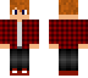red and black checkerd with ginger hair | Minecraft Skin