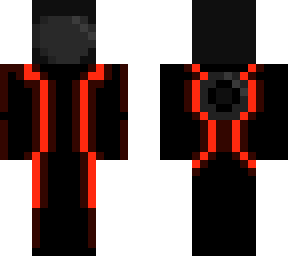 red tron legacy outfit with glow | Minecraft Skin