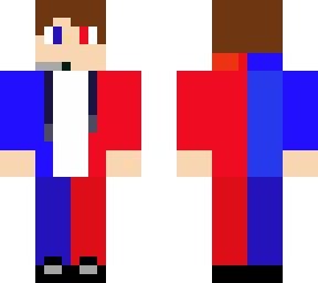 Blue and red boy with mic | Minecraft Skin