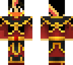 Avatar Fire-Bender fire-down-hair | Minecraft Skin
