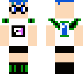 blue splatoon inkling boy with ink tank back pack | Minecraft Skin