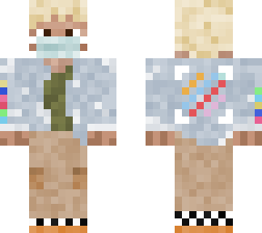 Denim Jacket Male Skin Face Mask Blonde | Minecraft Skin