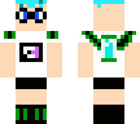 light blue splatoon inkling boy with ink tank back pack | Minecraft Skin