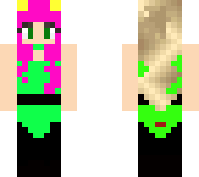 my girl pink hairl big black heel | Minecraft Skin