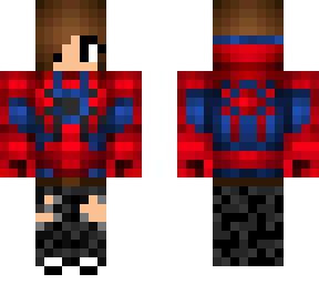 Girl with Spider-Man hoodie | Minecraft Skin