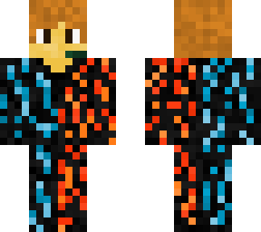 Red and blue E-boy | Minecraft Skin