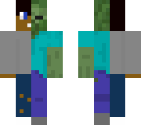 half human half zombie | Minecraft Skins