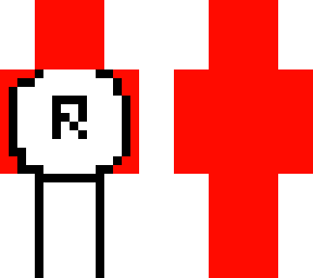 DREAM RED with letter R on it | Minecraft Skin