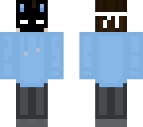 bunny mask boy light blue cute blue hoodie | Minecraft Skins