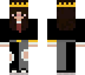 Girl in suit and tie with crown | Minecraft Skin