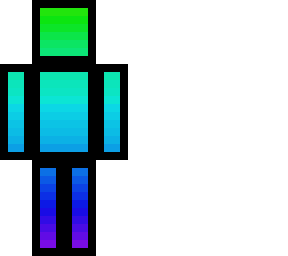 green to blue fade black outline | Minecraft Skin