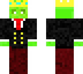 slime in a suit with crown | Minecraft Skin