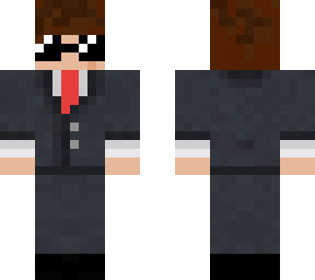 brown hair tommy innit with suit and sun glasses | Minecraft Skin
