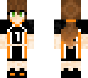 anime haikyu fun volleyball greeneyes orange black white | Minecraft Skins