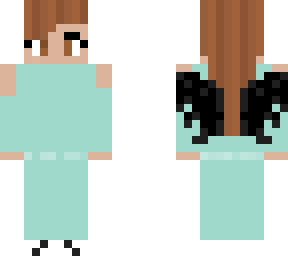 Girl in dress with black feathery wings | Minecraft Skin