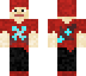 Red With Diamond Swords | Minecraft Skin