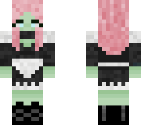 aesthetic pink hair zombie girl maid | Minecraft Skins