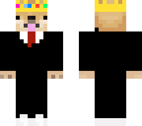 Doggo With Suit & Crown | Minecraft Skin