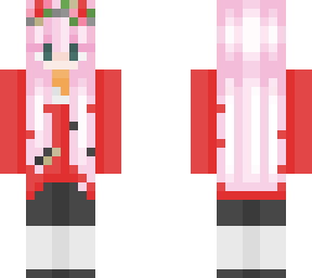 zero two flower crown | Minecraft Skins