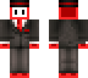 Red Fall Guy w/ Bowler And Suit | Minecraft Skin