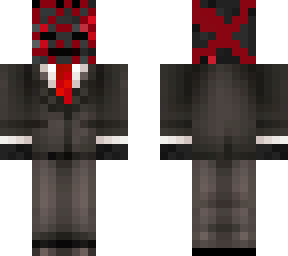 red wither skeleton in suit | Minecraft Skin