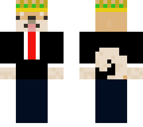 Doge With Black Suit and a crown | Minecraft Skin