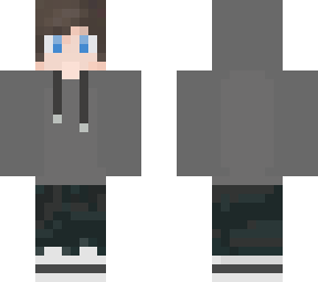 Grey Hoodie Camo Pants | Minecraft Skin