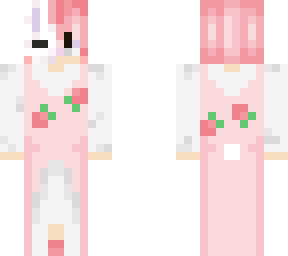 Strawberry Bunny Skin Slim | Minecraft Skin