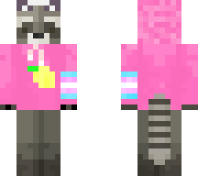 Cute pink raccoon | Minecraft Skin
